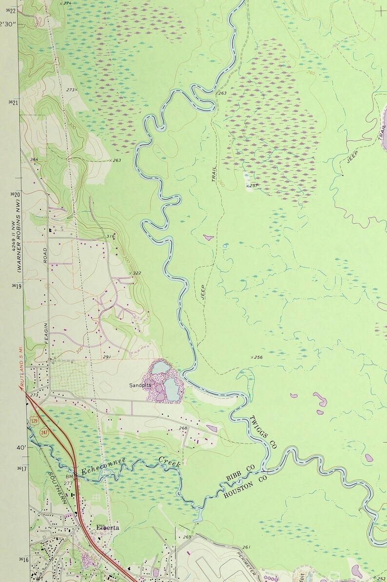 Warner Robins Map of Robins Air Force Base Georgia Art Print | Etsy