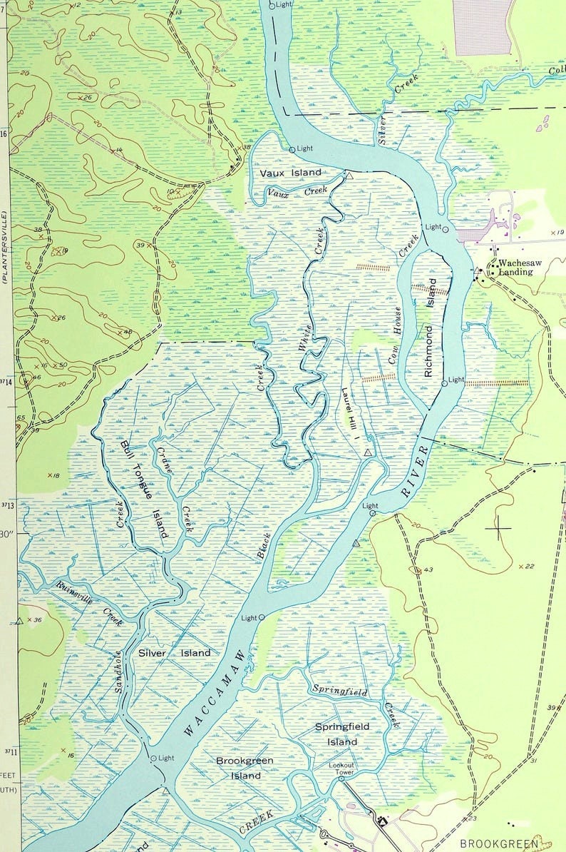 Brookgreen Gardens Map of Murrells Inlet South Carolina Art - Etsy