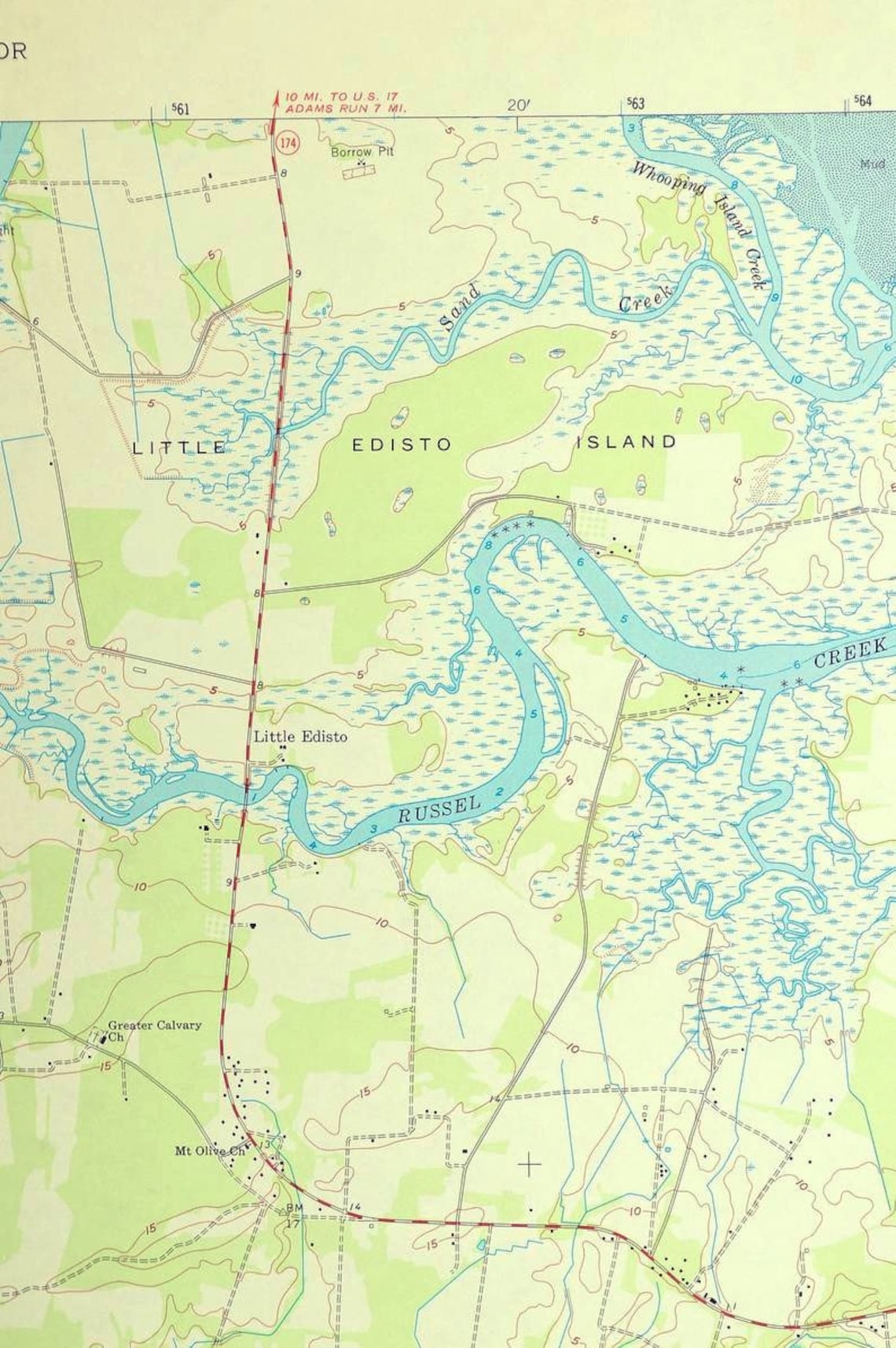 Edisto Island Map of Edisto Beach State Park South Carolina Art Print ...