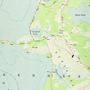 Gunpowder Falls State Park Map of Gunpowder Neck Maryland Art Print ...