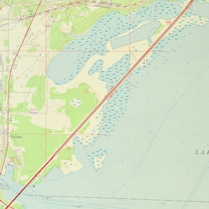 Sanford Map of Lake Monroe Florida Art Print Wall Decor LARGE - Etsy