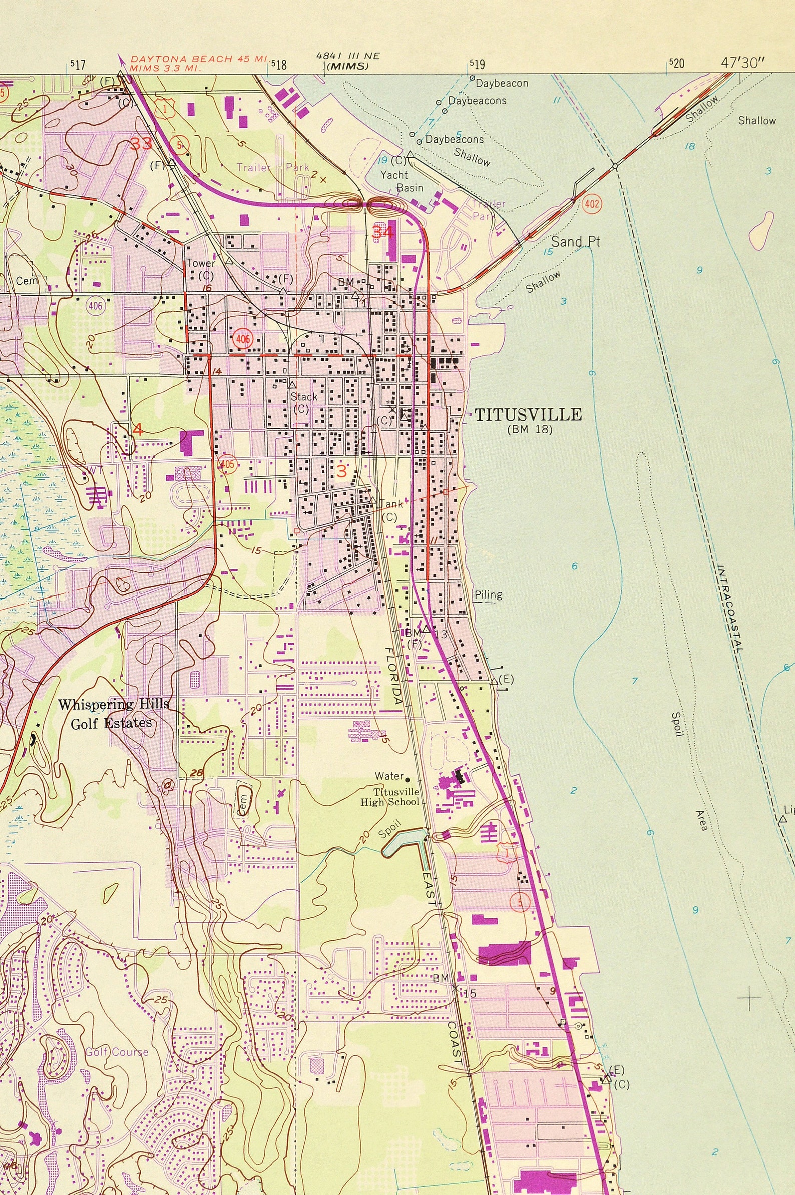 Titusville Map of Brevard County Florida Print Wall Decor - Etsy