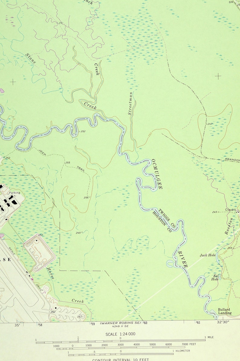 Warner Robins Map of Robins Air Force Base Georgia Art Print | Etsy