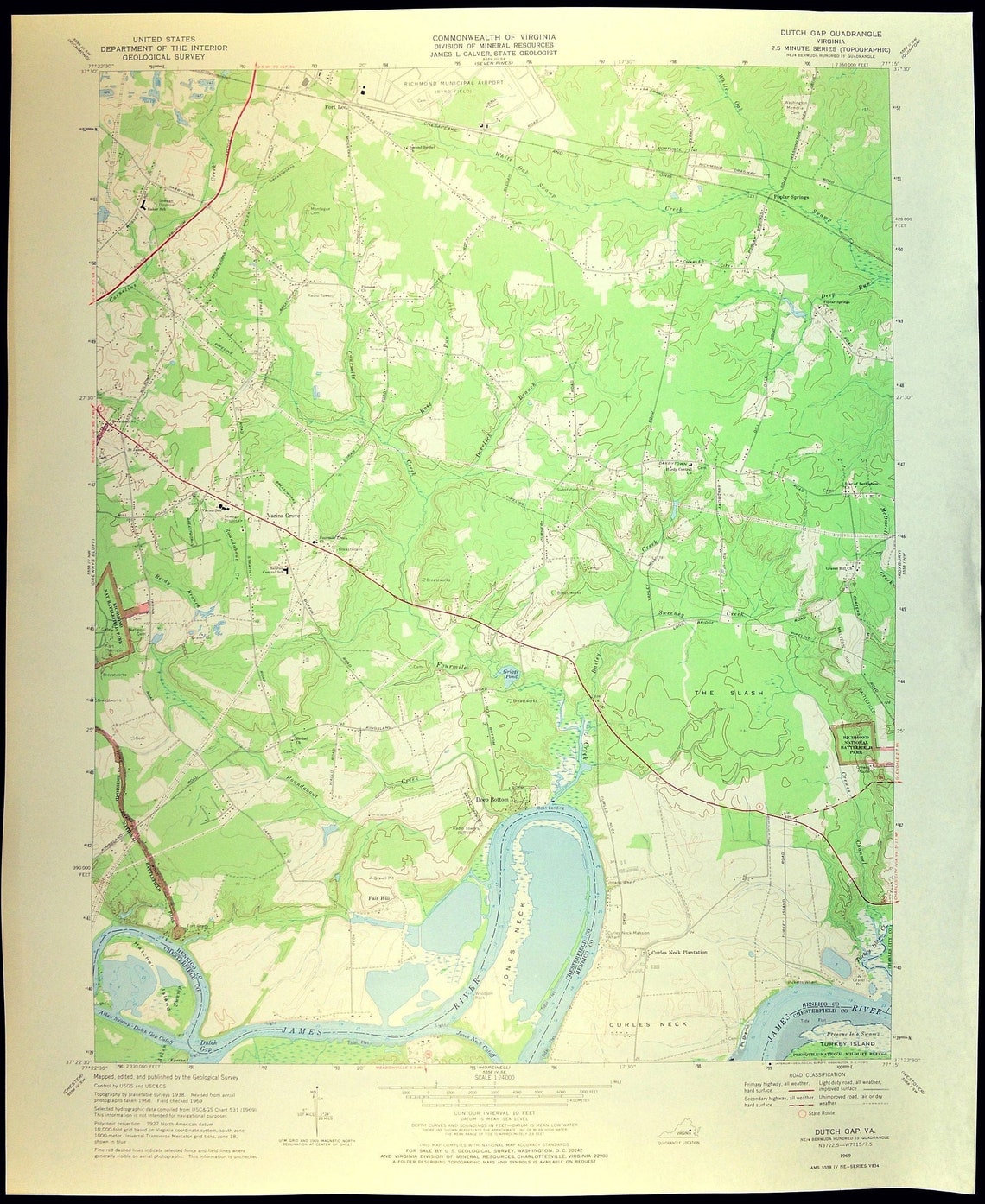 Varina Map of Fort Lee Virginia Print Wall Art Decor LARGE | Etsy