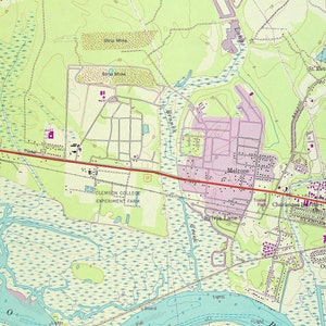 North Charleston Map of Charleston Air Force Base South Carolina Art ...