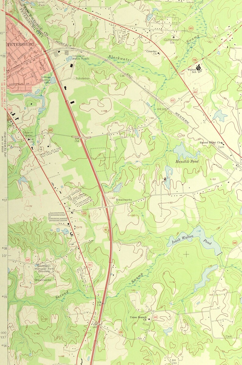 Fort Lee Map of Petersburg National Battlefield Park Virginia | Etsy