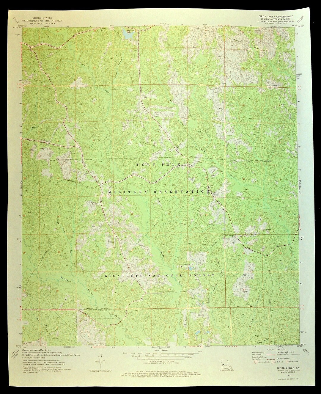 Fort Polk Map Military Reservation Louisiana Wall Art Print - Etsy ...