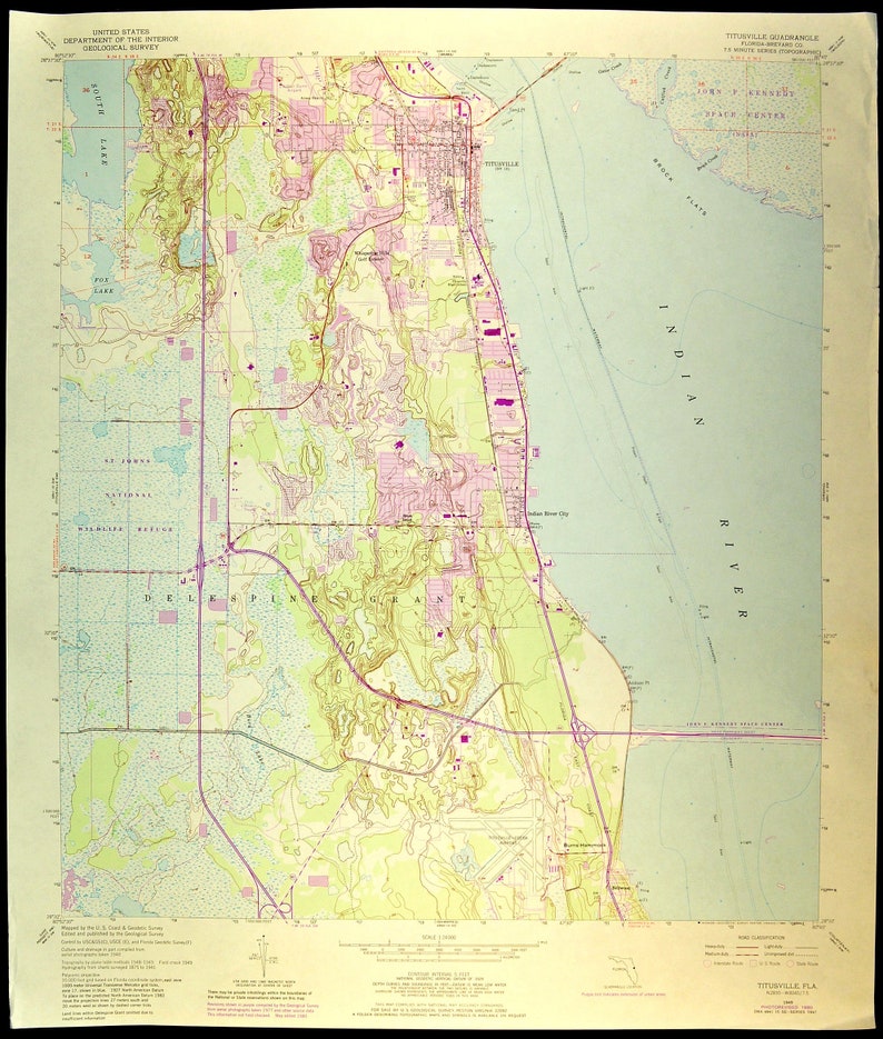Titusville Map of Brevard County Florida Print Wall Decor | Etsy