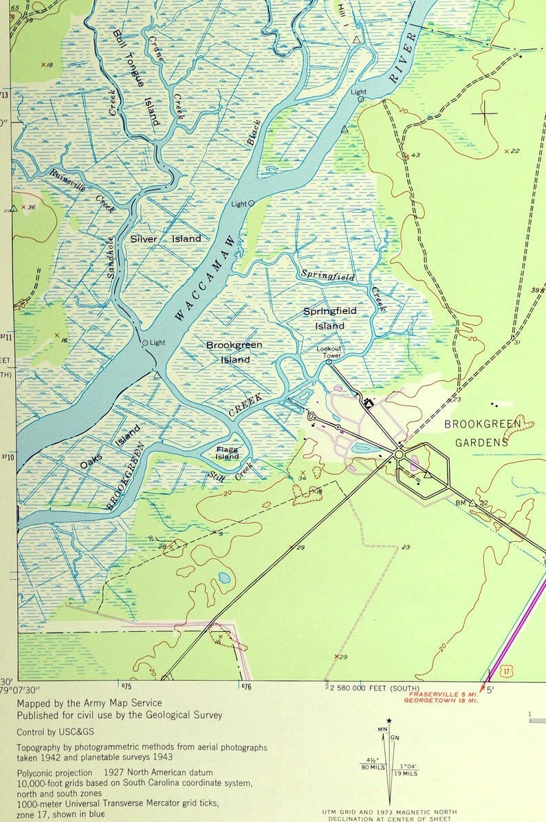 Brookgreen Gardens Map of Murrells Inlet South Carolina Art - Etsy