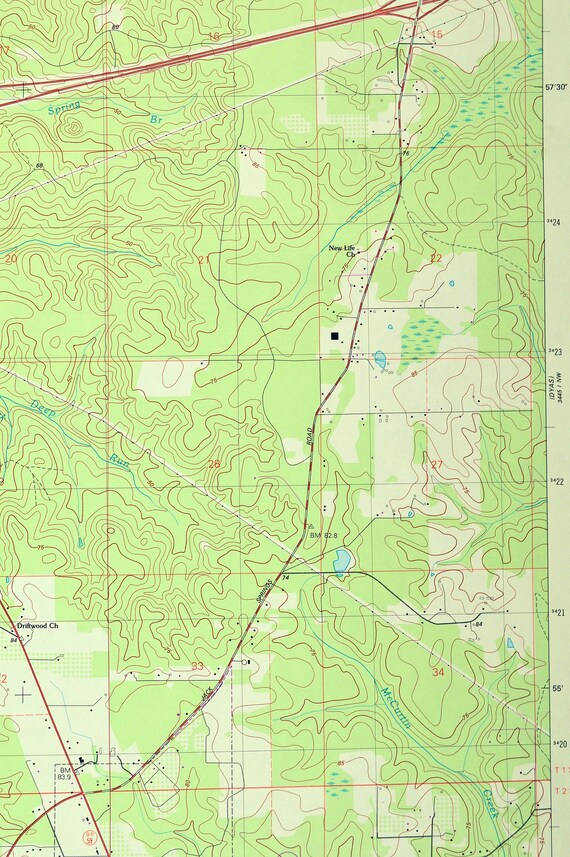Bay Minette Map of Baldwin County Alabama Print Wall Decor LARGE ...