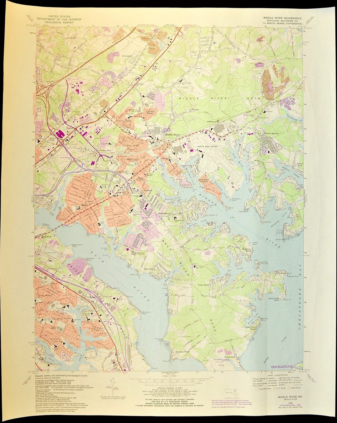 Essex Map of Middleborough Maryland Art Print Wall Decor LARGE ...