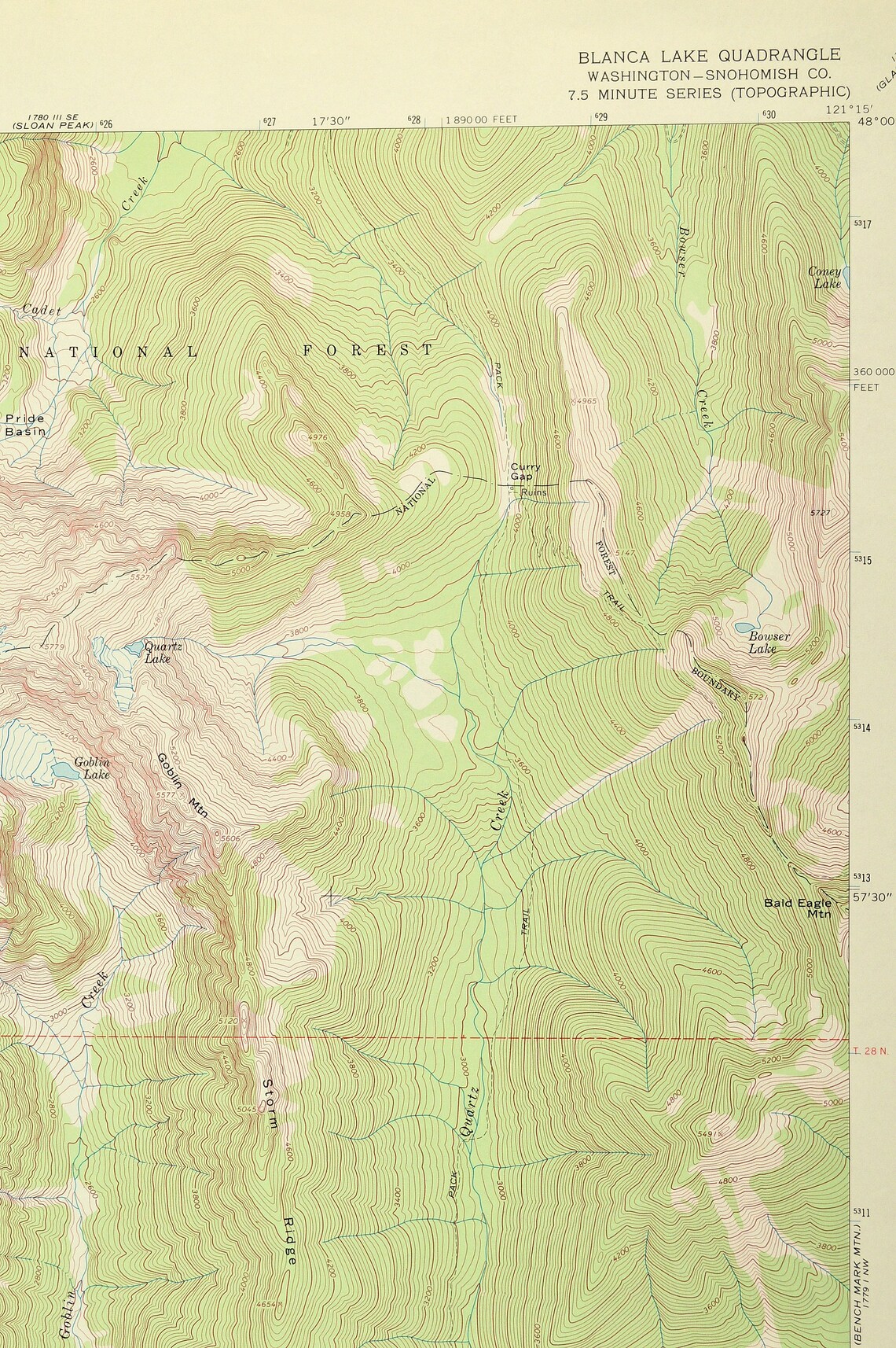 Blanca Lake Map of Snoqualmie National Forest Washington Art | Etsy