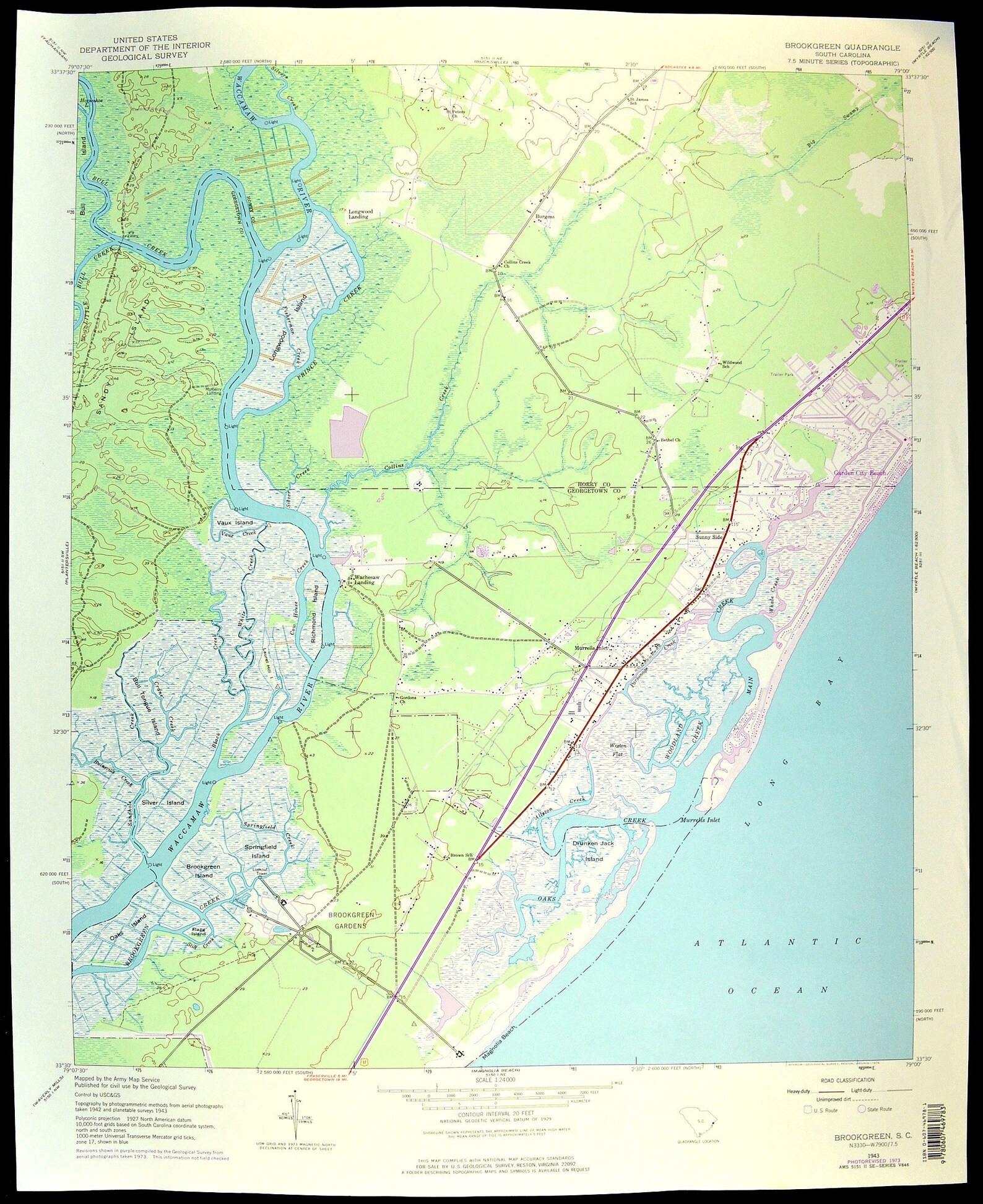 Brookgreen Gardens Map of Murrells Inlet South Carolina Art - Etsy