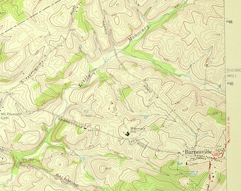 Poolesville Map of Dickerson Virginia Wall Art Print LARGE Topographic ...