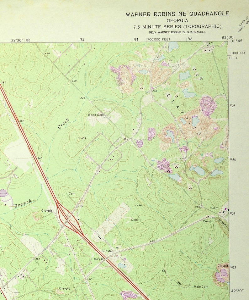 Warner Robins Map of Robins Air Force Base Georgia Art Print | Etsy
