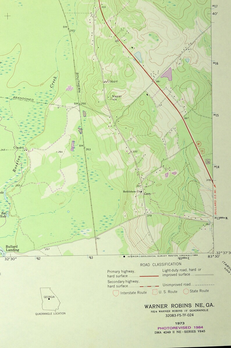 Warner Robins Map of Robins Air Force Base Georgia Art Print | Etsy