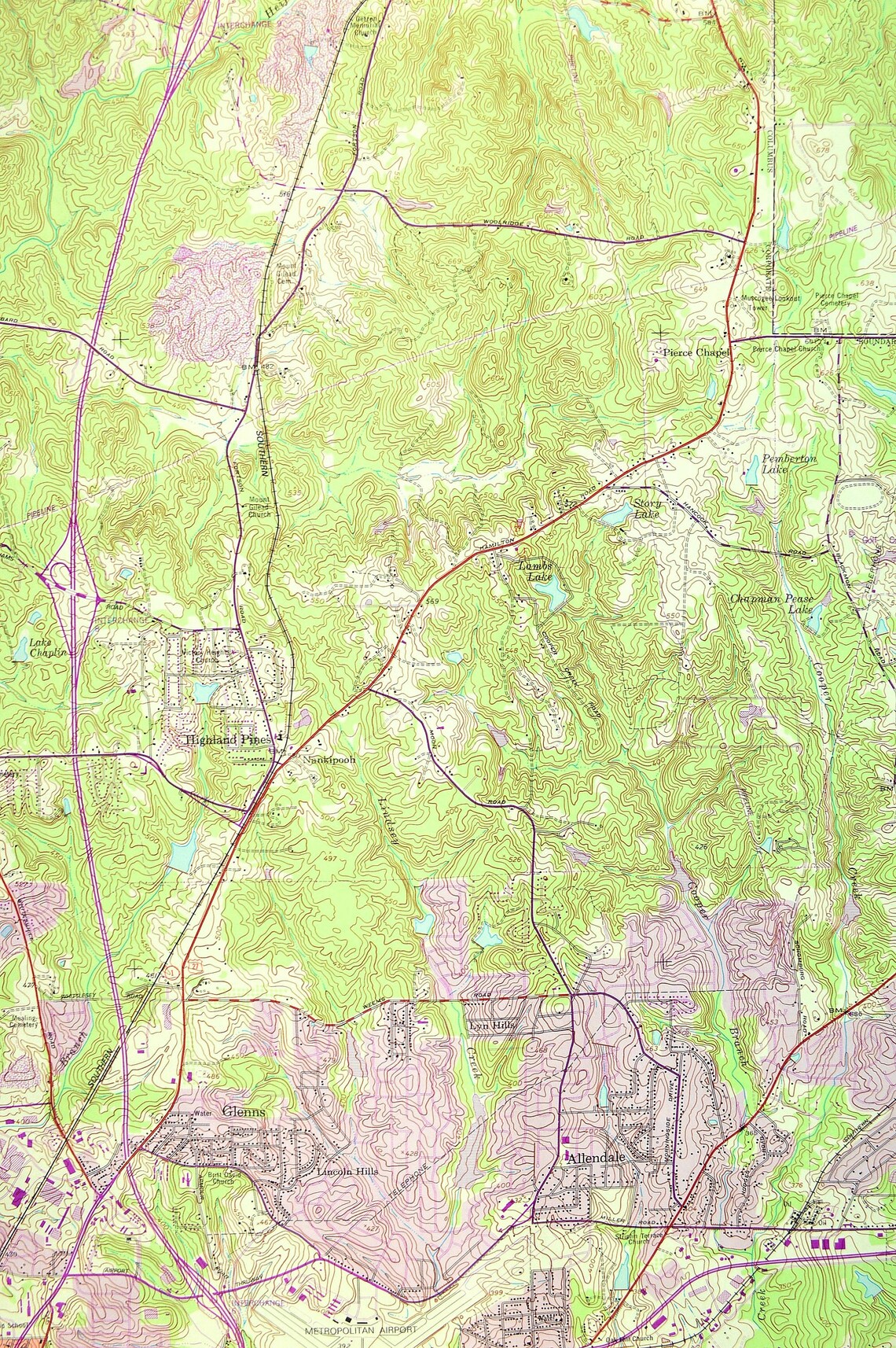 Fortson Georgia Map of Columbus LARGE Topographic Survey | Etsy