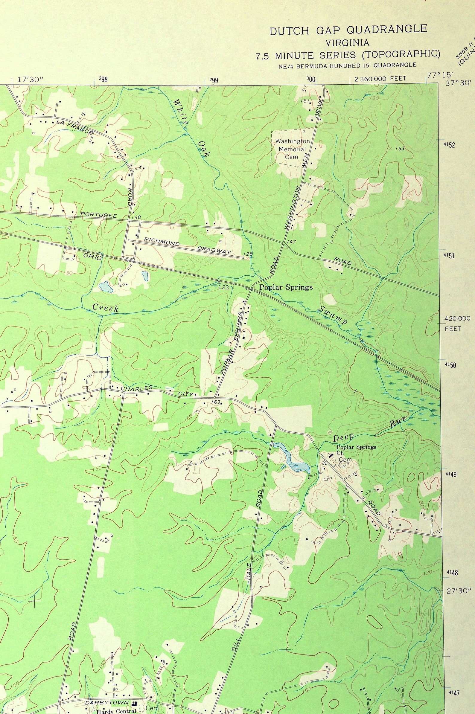 Varina Map of Fort Lee Virginia Print Wall Art Decor LARGE | Etsy
