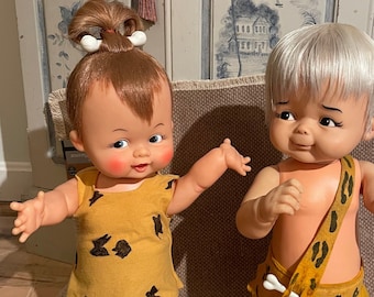 PEBBLES and BAM BAM Dolls Hanna Barbera Ideal Vintage Dolls - Etsy