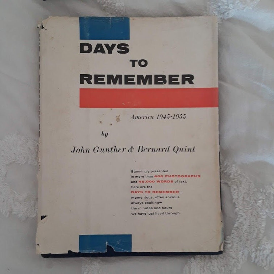 Days to Remember History Book - Etsy
