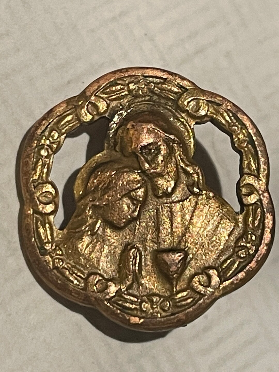 Holy First Communion Pin Antique Souvenir of Catholic Sacrament ...