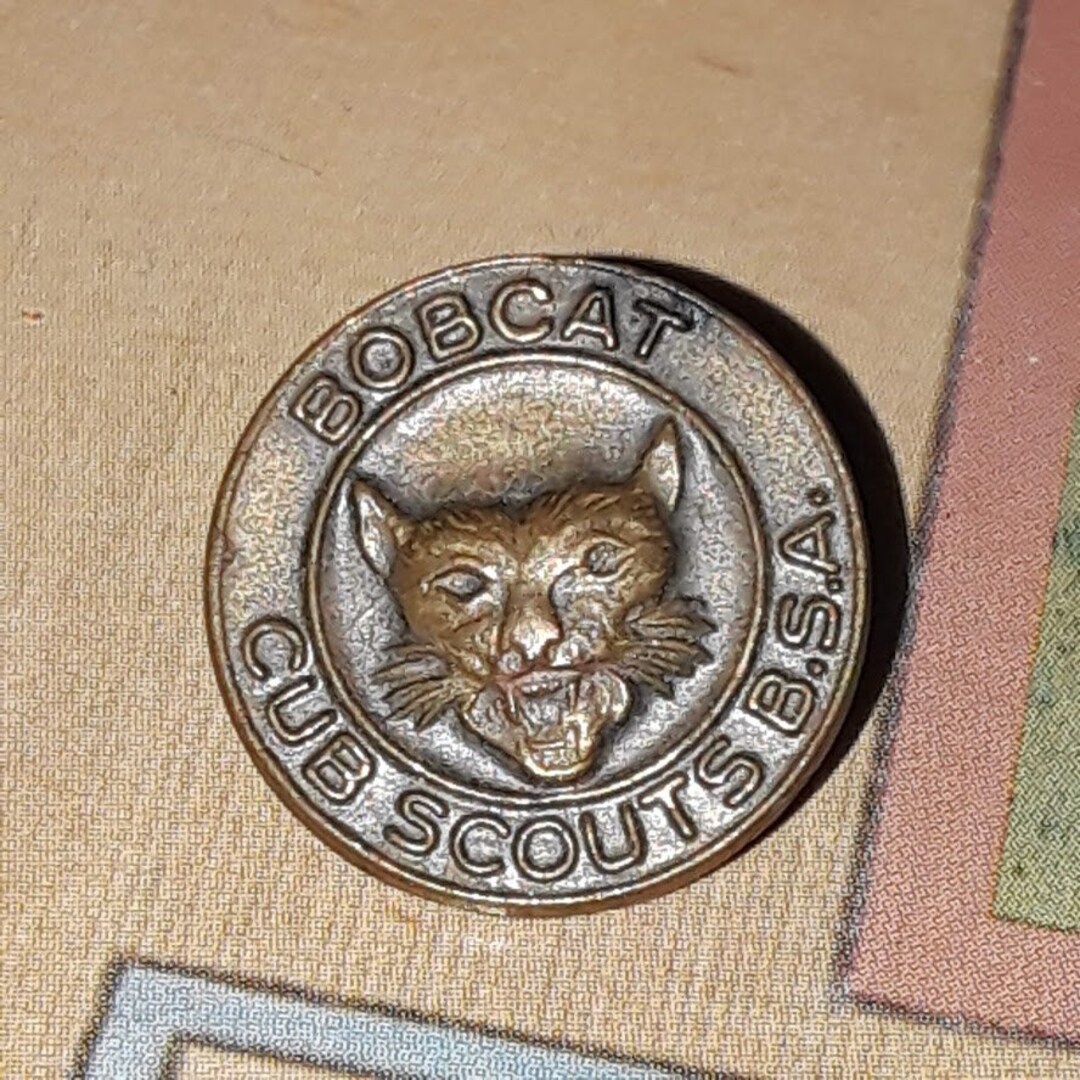 BOY SCOUTS BSA Pin Vintage Brass Bobcat Pin - Etsy