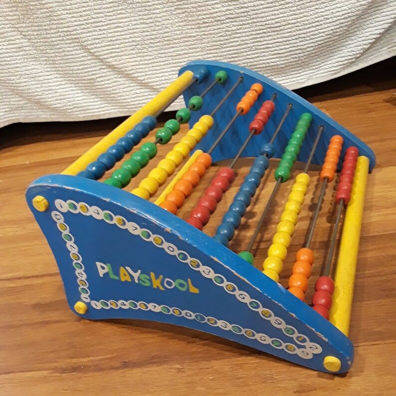 ABACUS WOODEN PLAYSKOOL vintage counting toy / calculator | Etsy
