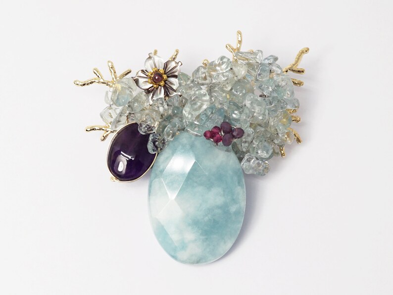 Gemstone Brooch. Handcrafted Brooch. Stone Brooch. Tree - Etsy