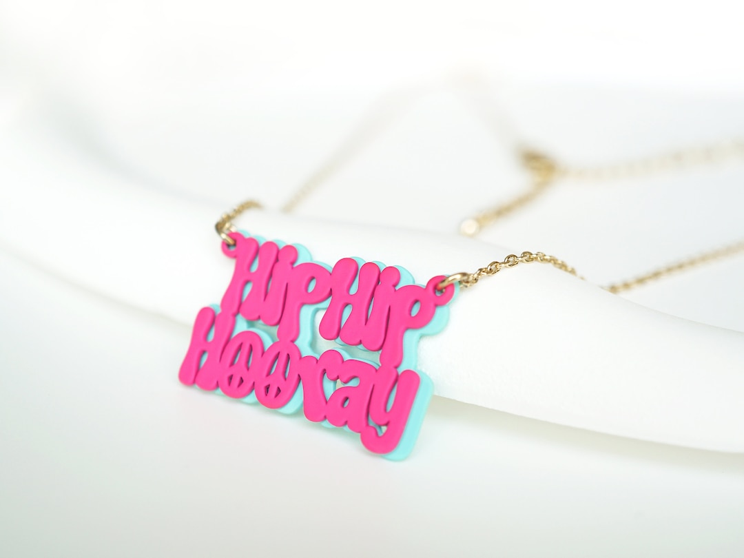 Party Necklace. Hip Hip Hooray. Birthday Party. Retro Necklace. Double ...