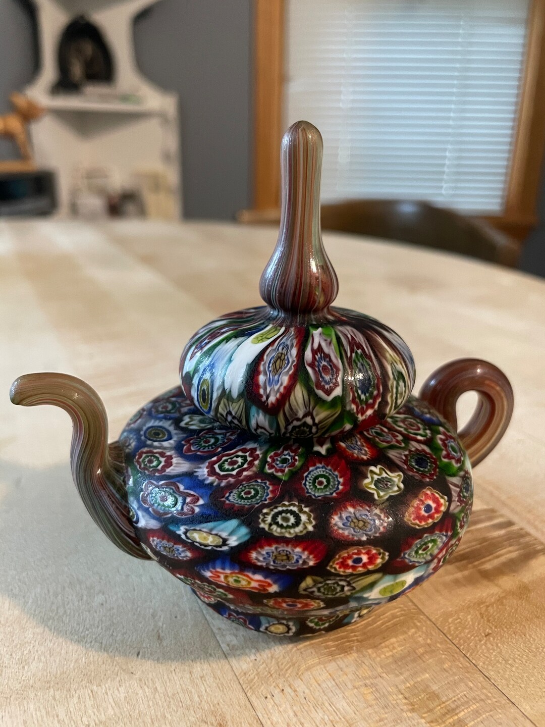 Murano Milifiori Glass Teapot Paperweight - Etsy