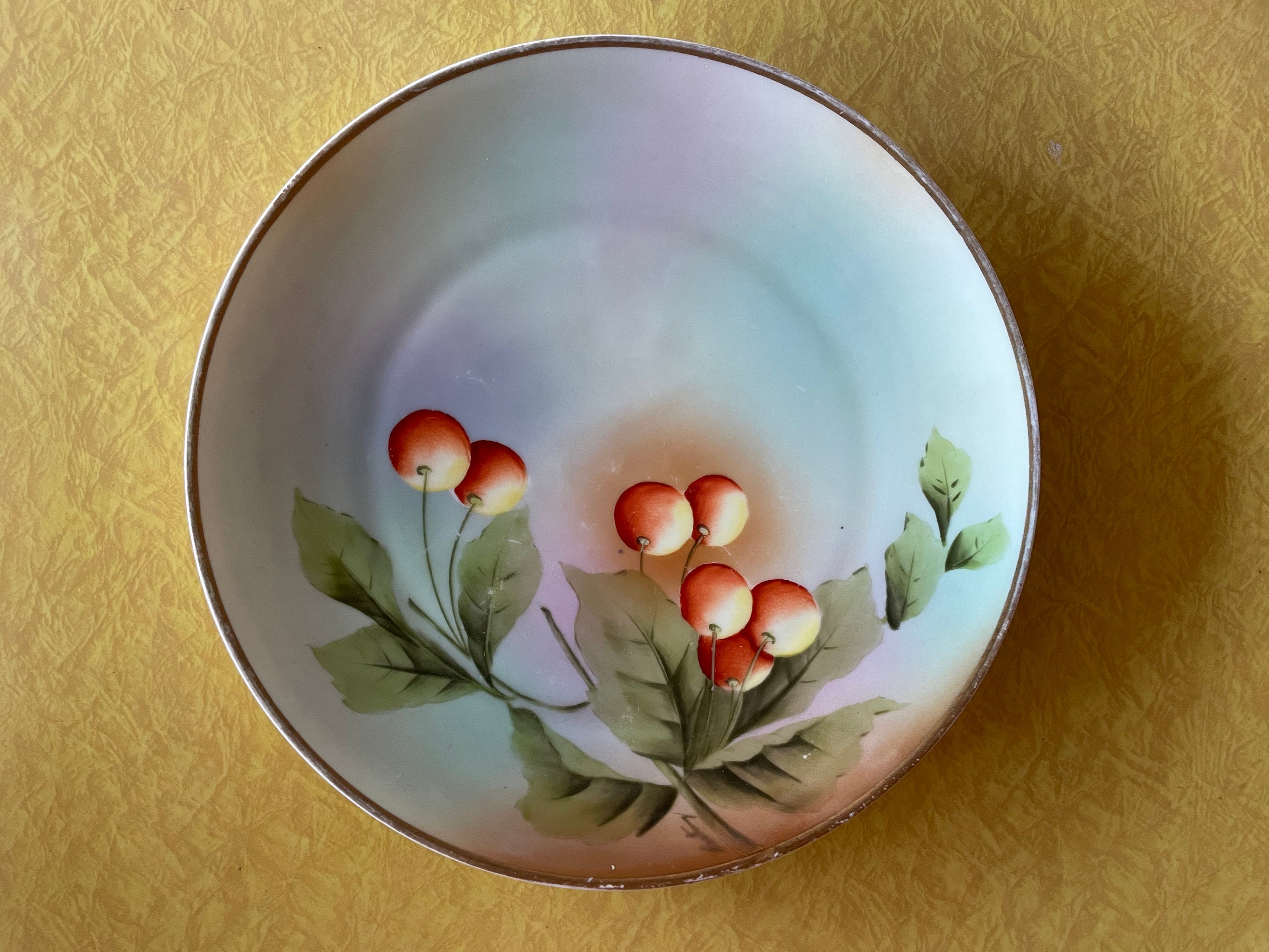 Antique Bavarian China Cherry Plate - Etsy