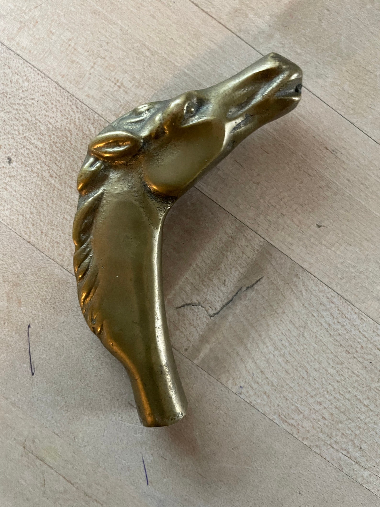Vintage Brass Horse Head Cane or Walking Stick Handle - Etsy