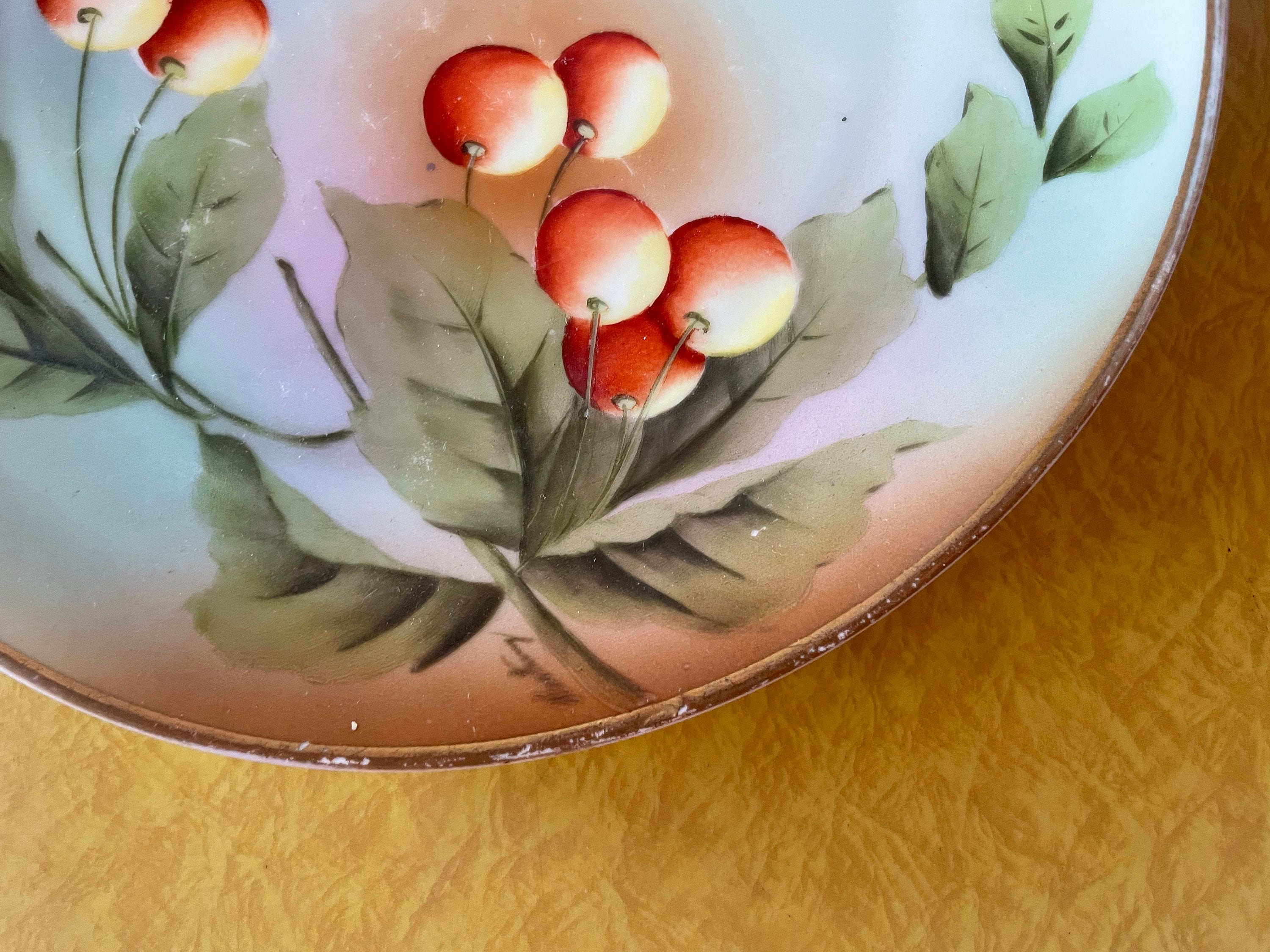 Antique Bavarian China Cherry Plate - Etsy