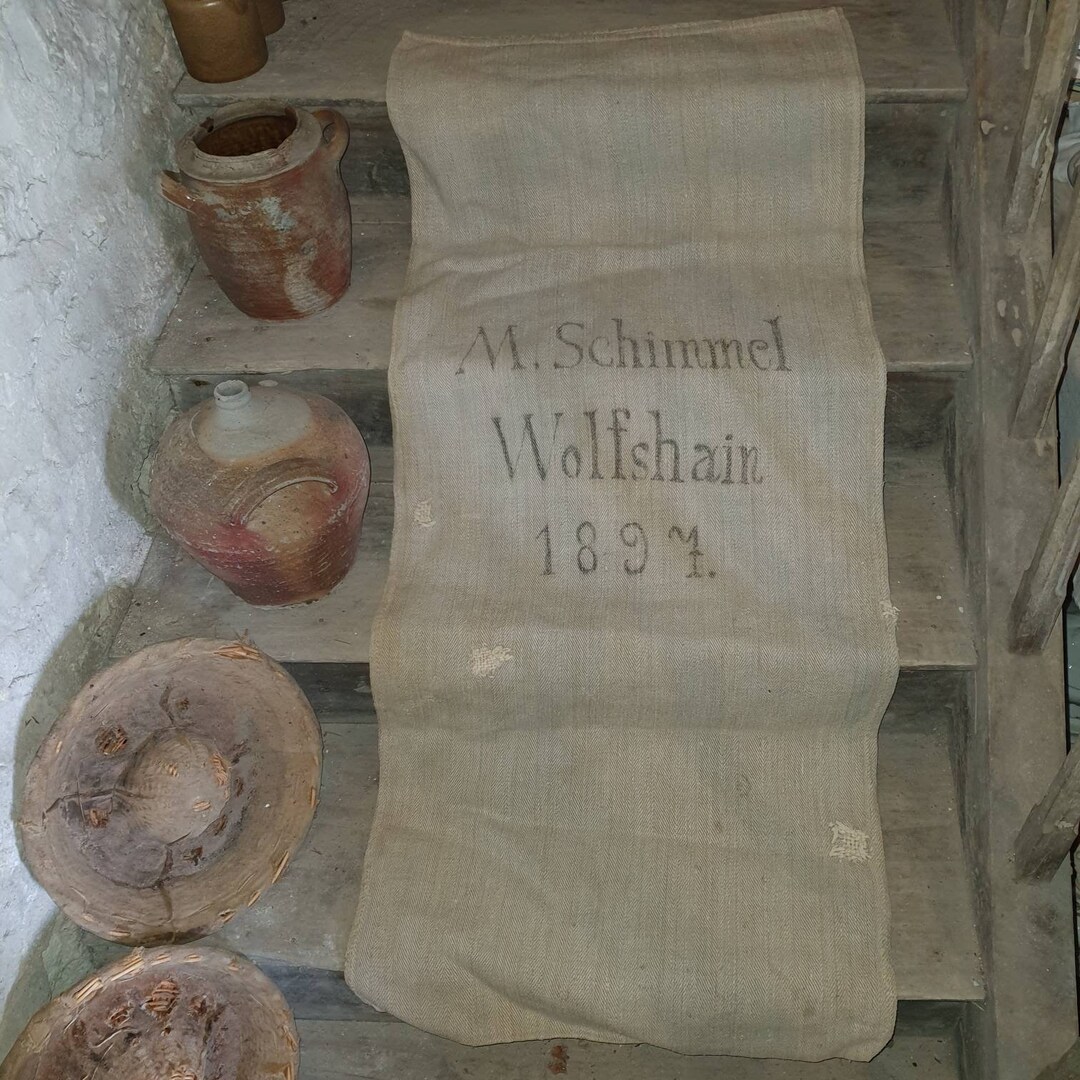 German Antique 19th Century Linen 1897 Grain Sack - Etsy