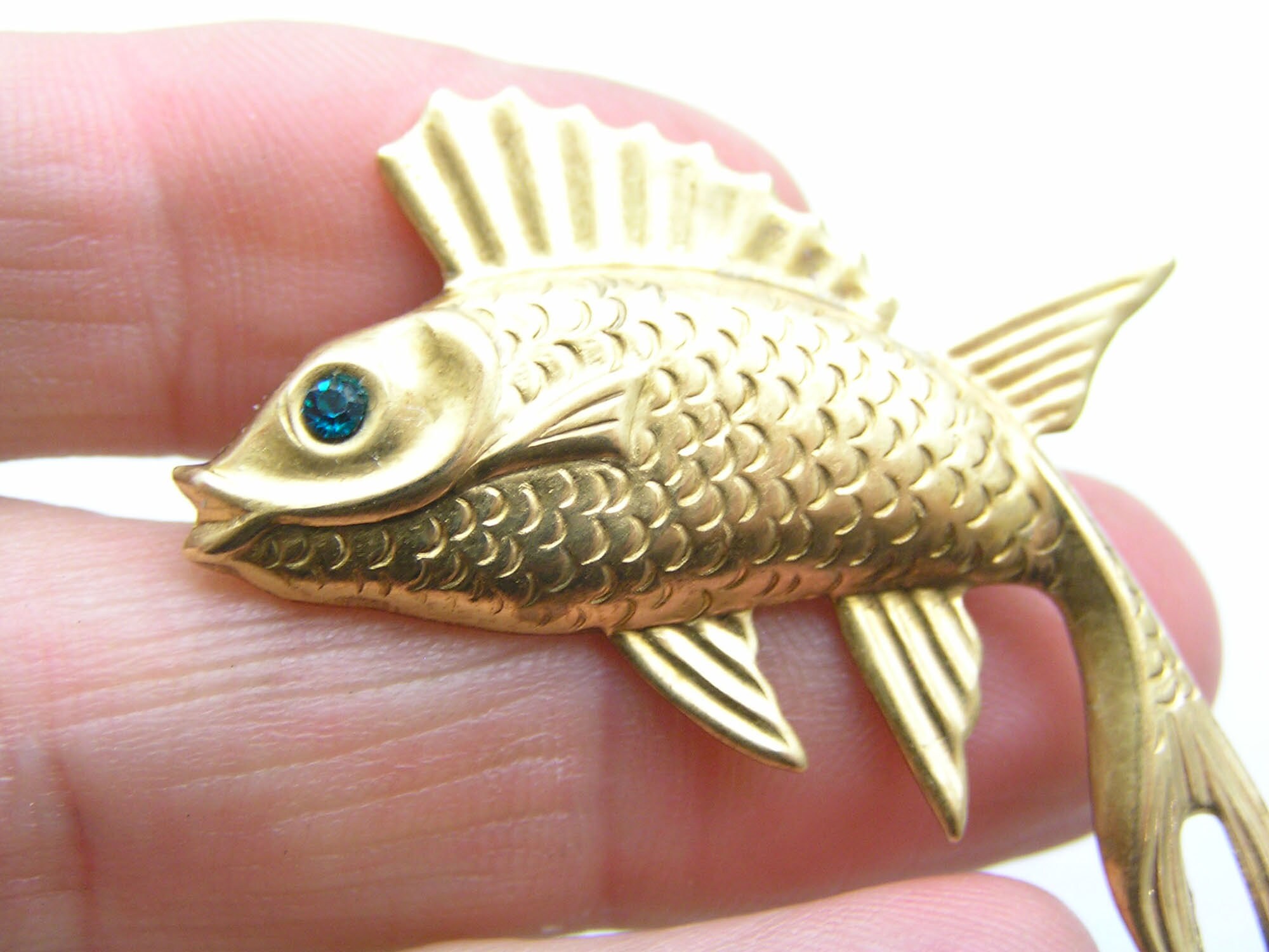 Fish Brooch Fish Brass Pin Brooch Goldfish Brooch Fish | Etsy