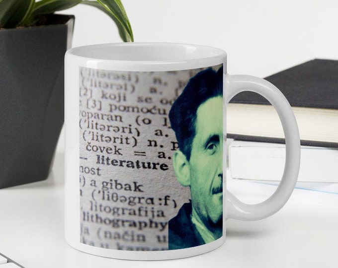 Book Themed Coffee Mug Make Orwell Fiction Again Funny George Orwell ...