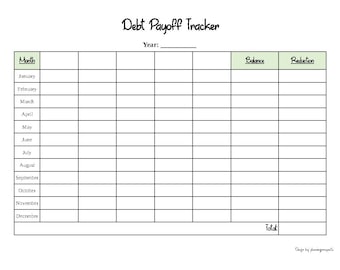 Printable Debt Payoff Tracker, Debt Free, Debtris - Etsy
