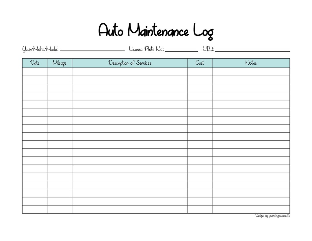 Auto Maintenance Log Printable Etsy auto-maintenance-log-printable-etsy