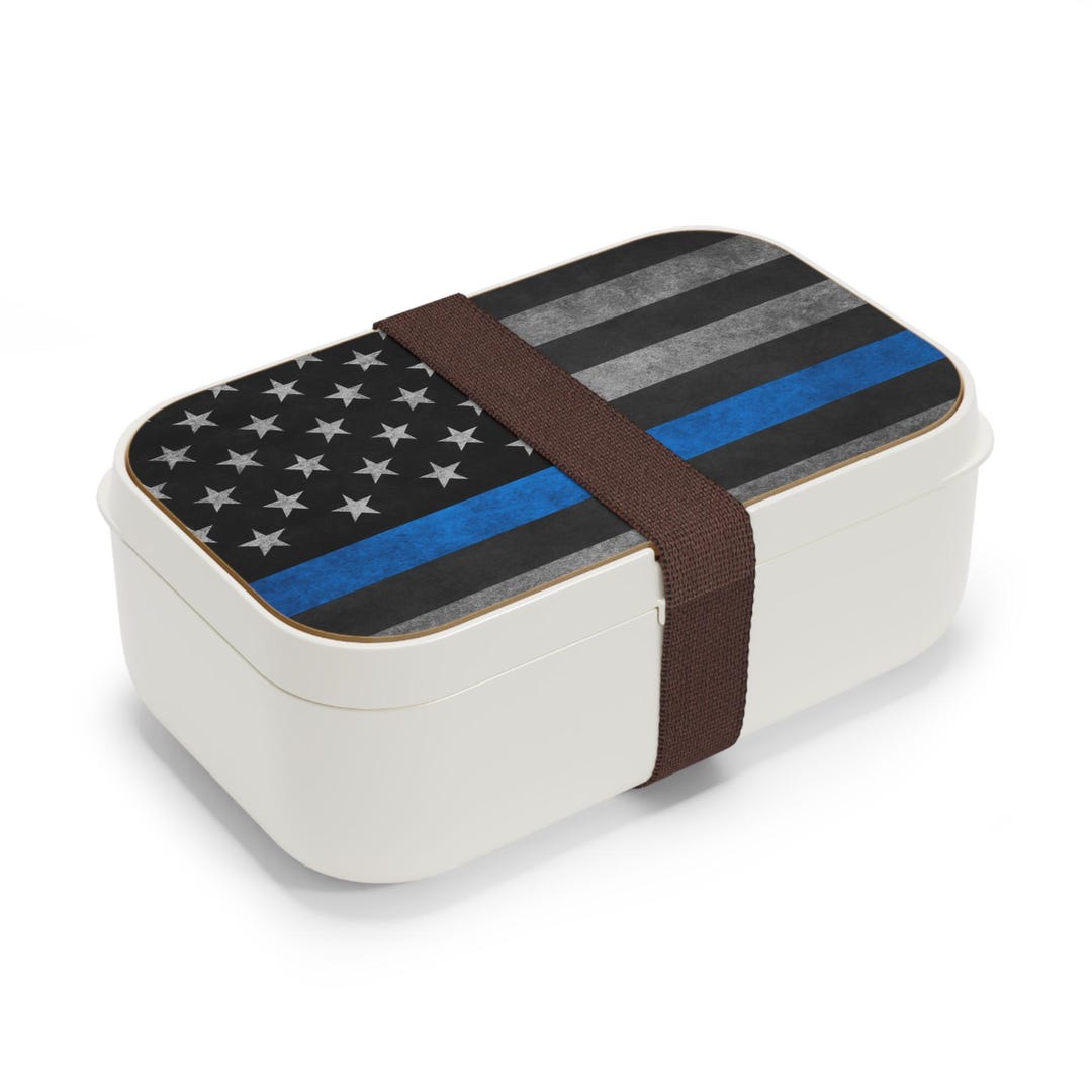 Thin Blue Line Bento Lunch Box , Police Flag Design, Microwave Safe ...