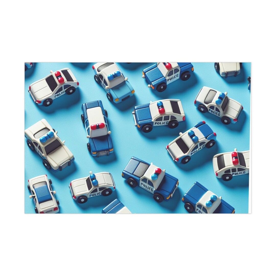 Police Car Gift Wrap: Fun Birthday Party Packaging, Recyclable Paper - Etsy