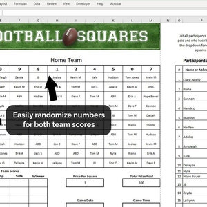 Football Squares Excel Template (unlimited Games) - Football Pool Excel ...