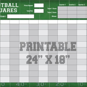 4-quarter Football Squares - Download & Print - ANY Football Game ...