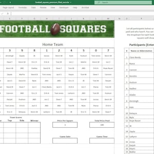 Football Squares Excel Template (unlimited Games) - Football Pool Excel ...