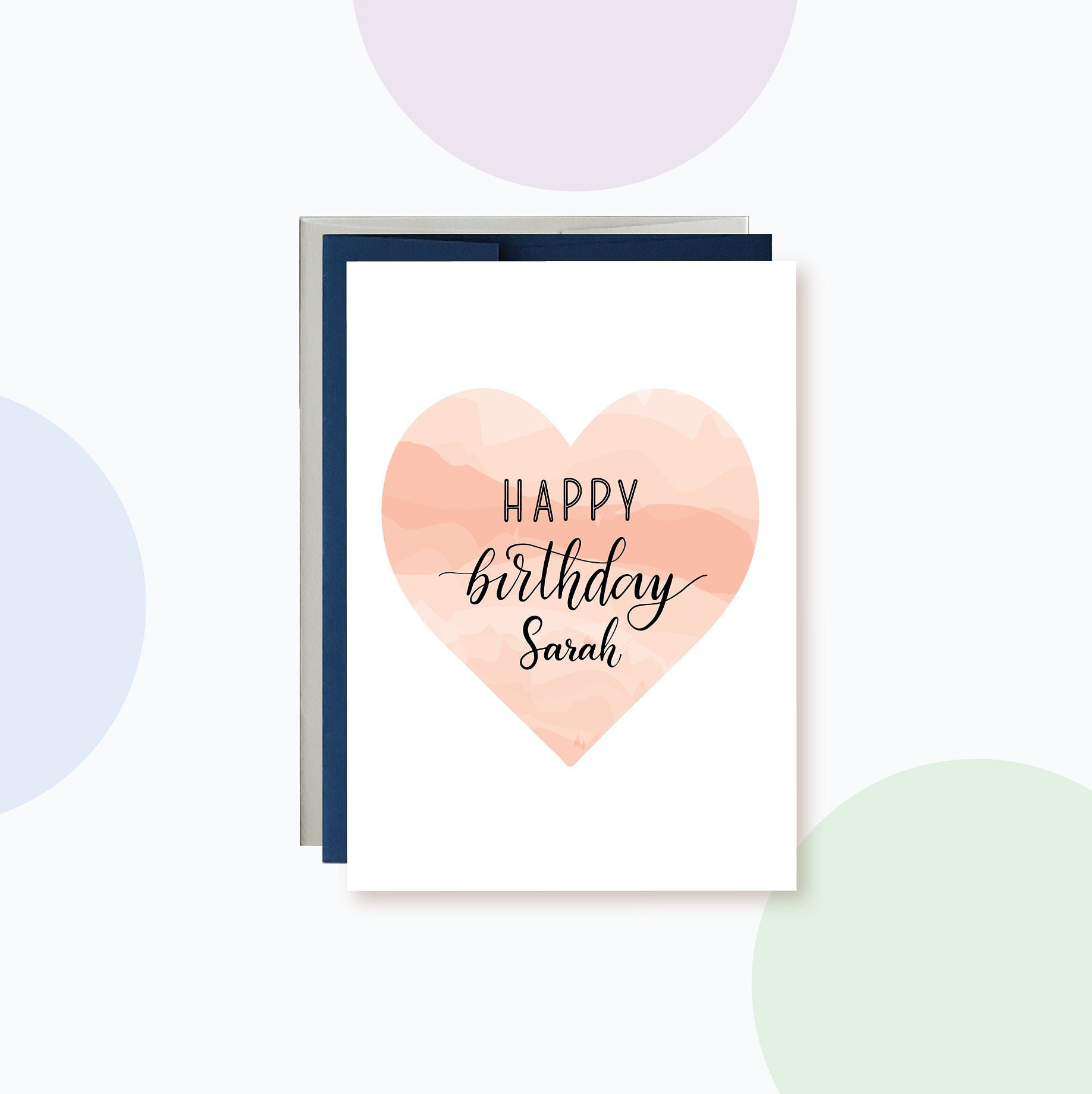 Personalized Birthday Card for Her Heart Birthday Card - Etsy