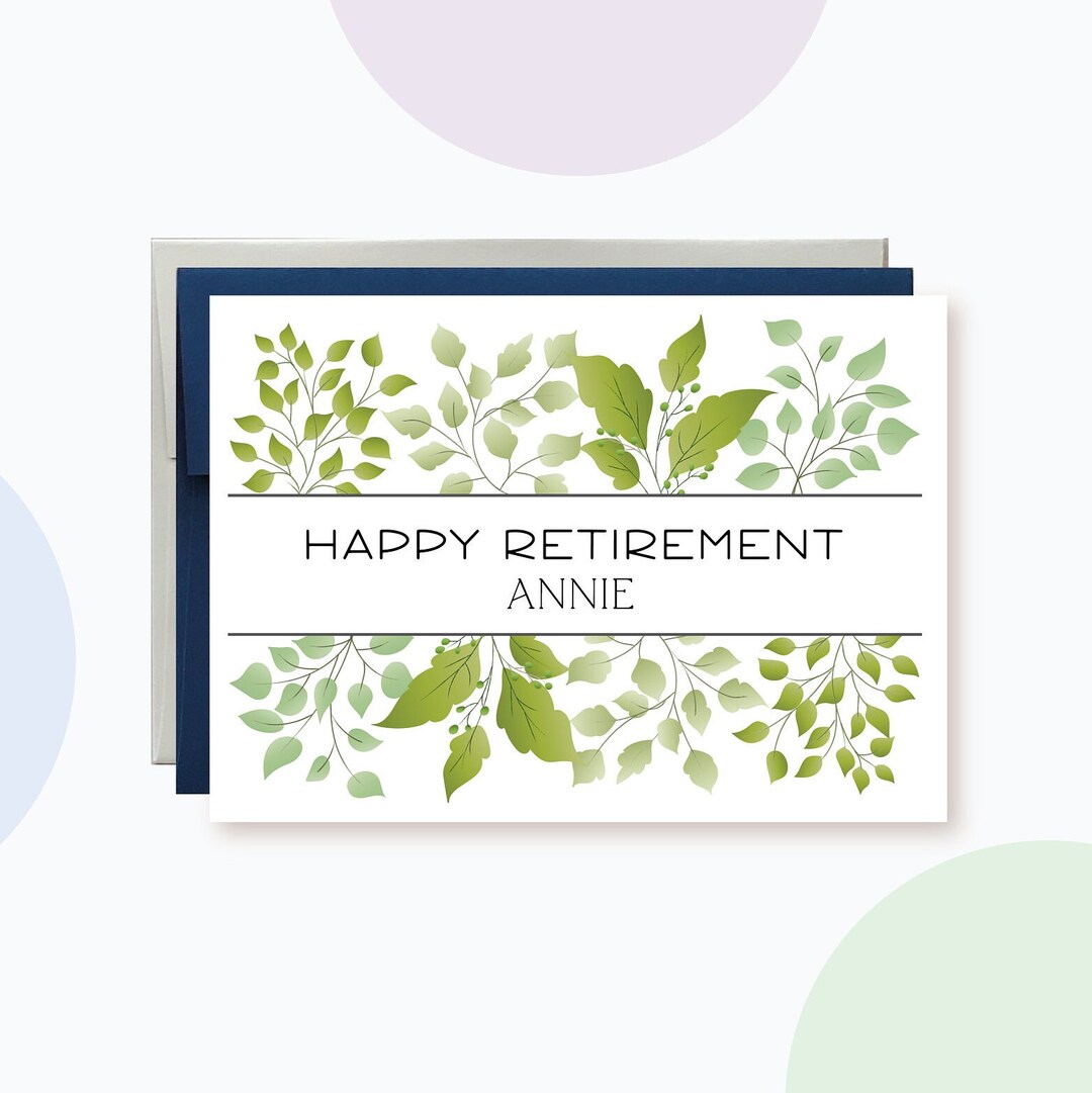 Personalized Retirement Card, Custom Happy Retirement Card, Nature ...