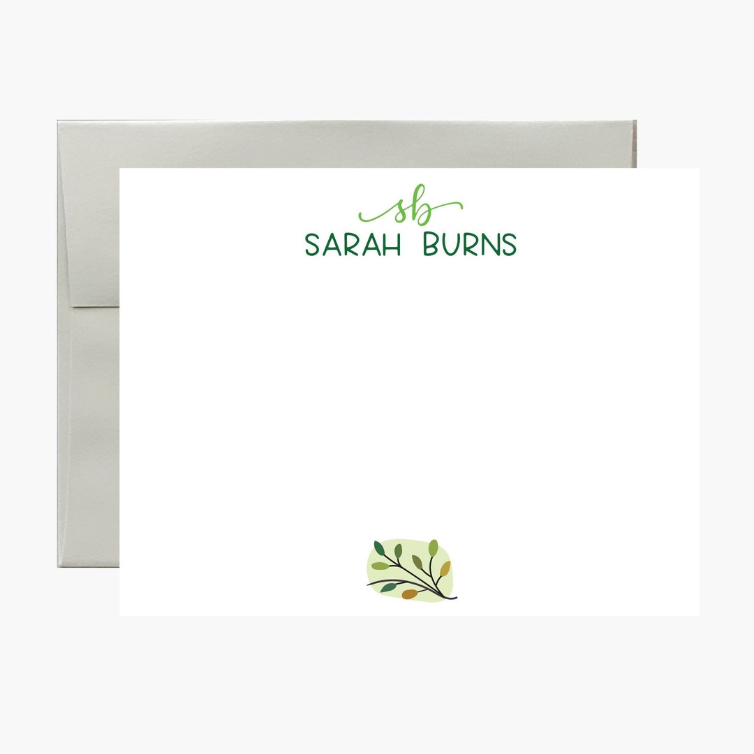 Set of 10 Personalized Flat Note Cards Custom Note Cards Personalized ...