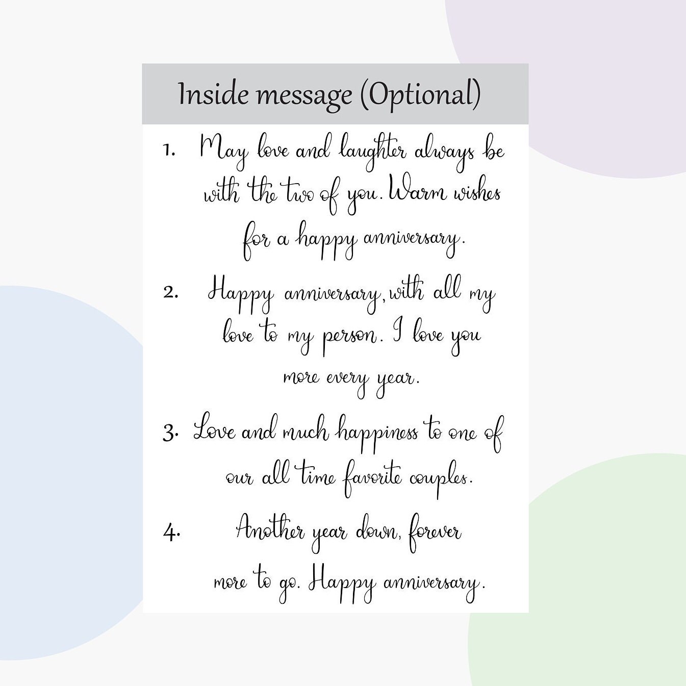 Personalized Anniversary Card Personalize Anniversary Year - Etsy