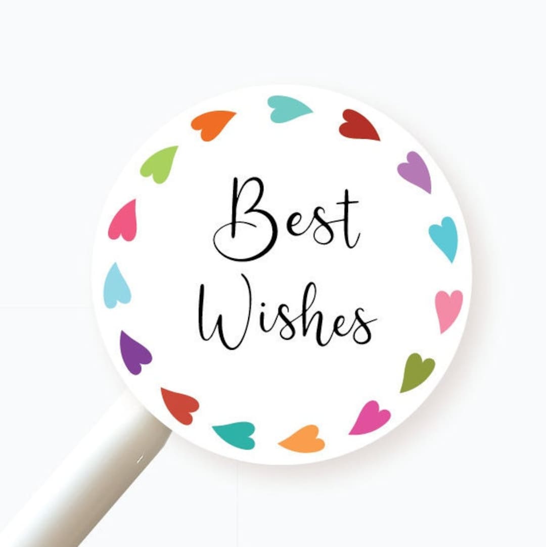 24 Best Wishes Stickers | 1.5" in Diameter | Envelope Seals | Gift ...
