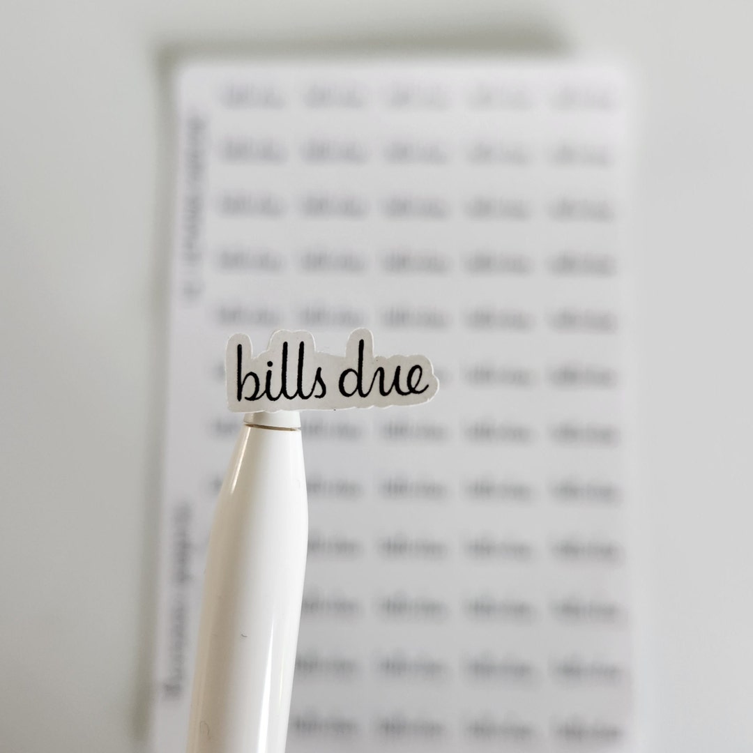 Bills Due Stickers, Gold Foil, Rose Gold Foil, Silver Foil, Functional ...