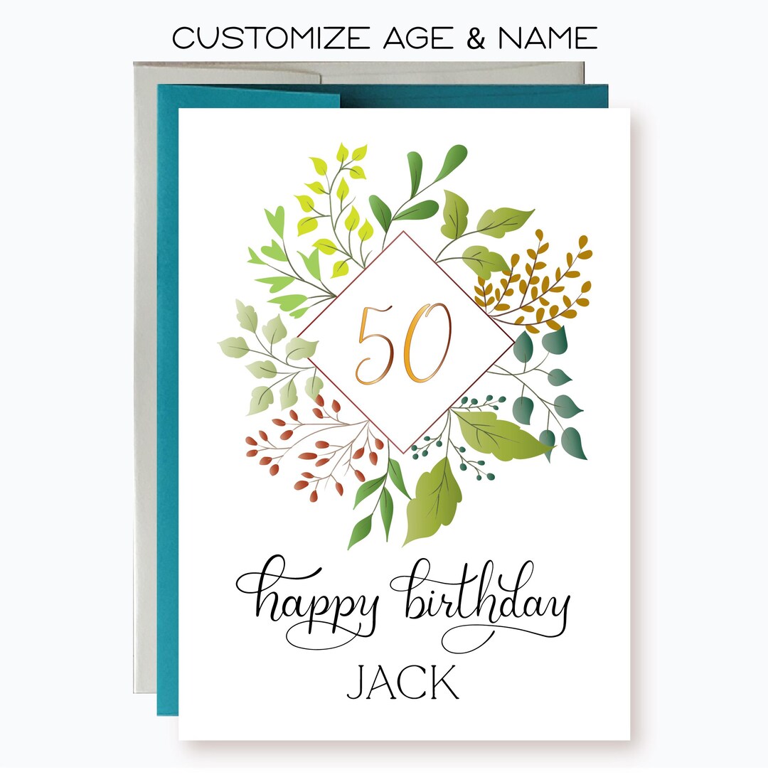 Milestone Years Nature Personalized Birthday Card | Personalize Age and ...